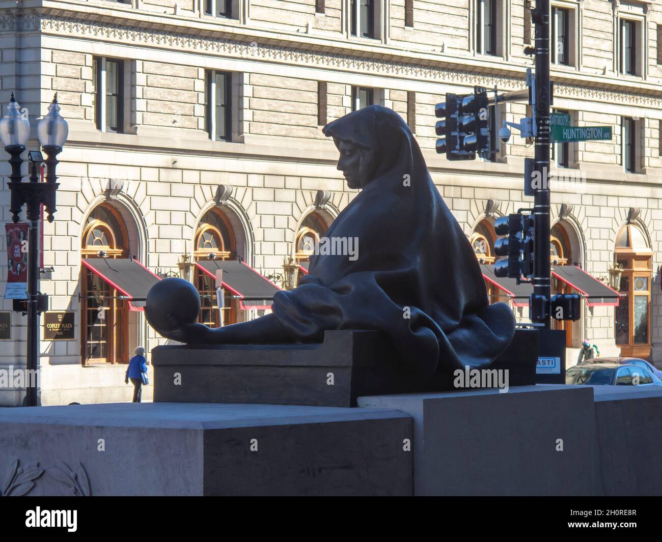 Muse statue outside the Boston Public Library in Copley Square Boston ...