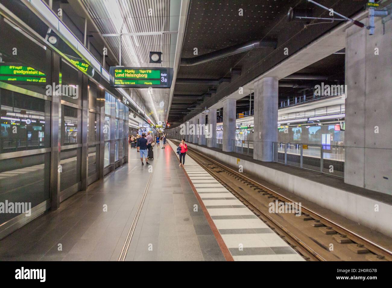 MALMO, SWEDEN - AUGUST 27, 2016: Platform of Central train Station in ...