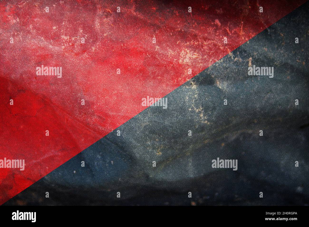 Top view of retro flag of Anarchism with grunge texture. Anarchism ...