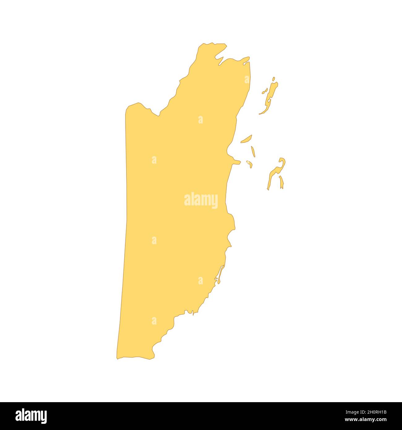 Belize map color line element. Border of the country. UI UX GUI design ...
