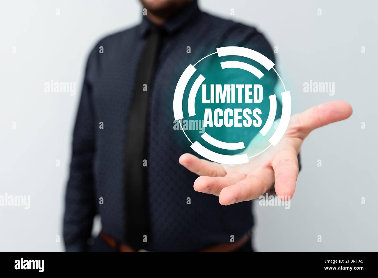 Conceptual caption Limited Access. Business showcase Having access ...