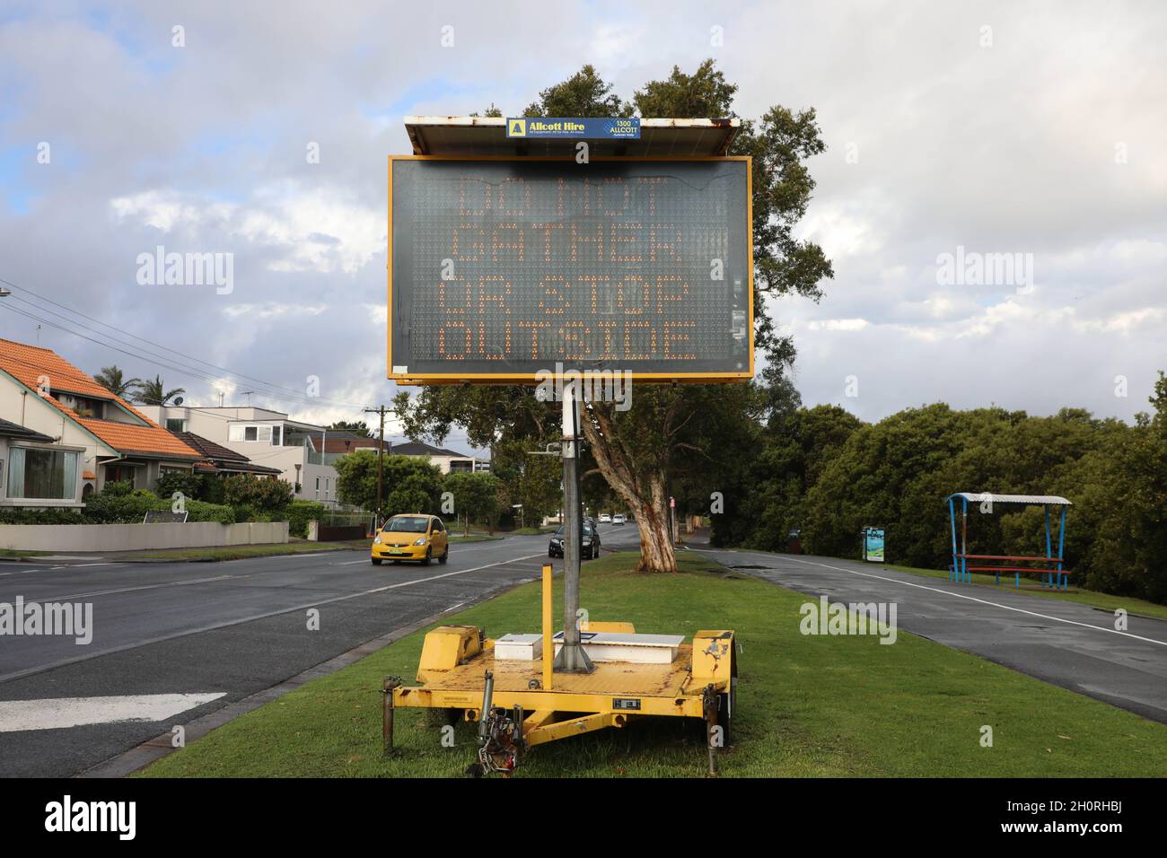 Sydney, Australia. 14th October 2021. Pictured: A sign next to the Bay ...