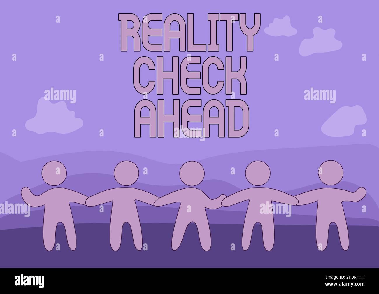 Hand writing sign Reality Check Ahead. Business concept makes them ...