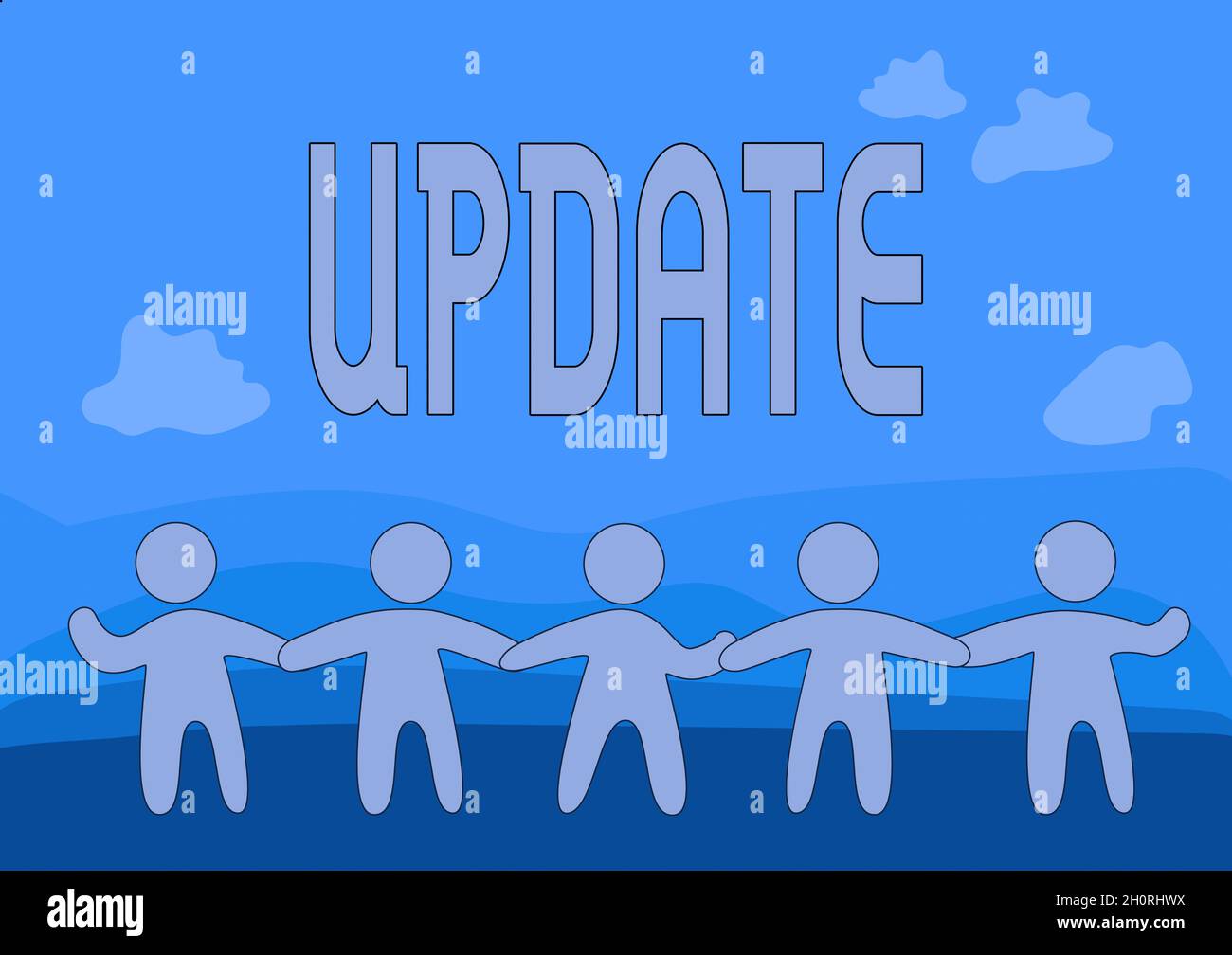 Hand writing sign UPDATE. Internet Concept make something more modern or up to date like ...