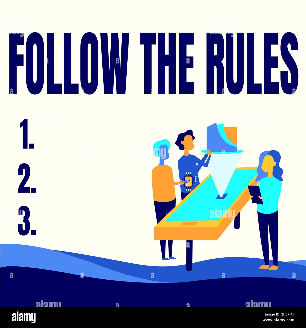 Writing displaying text Follow The Rules. Word for go with regulations ...