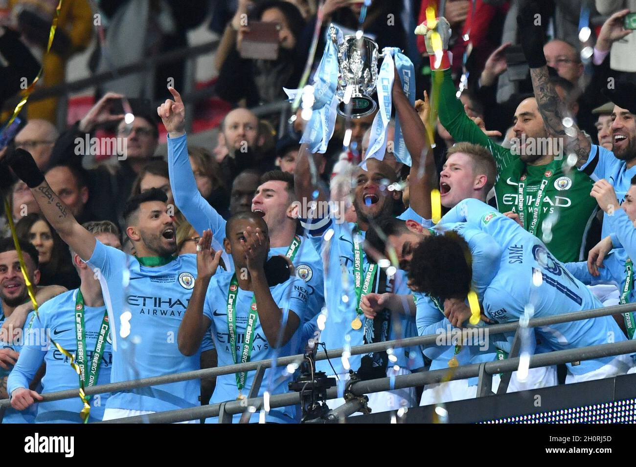 Manchester City Celebrate Trophy High Resolution Stock Photography and ...