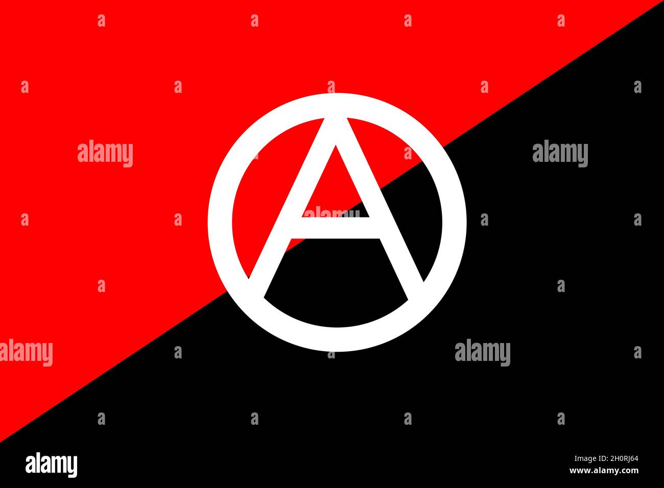 Top view of flag of Anarchist with A symbol. Anarchism symbol. no ...