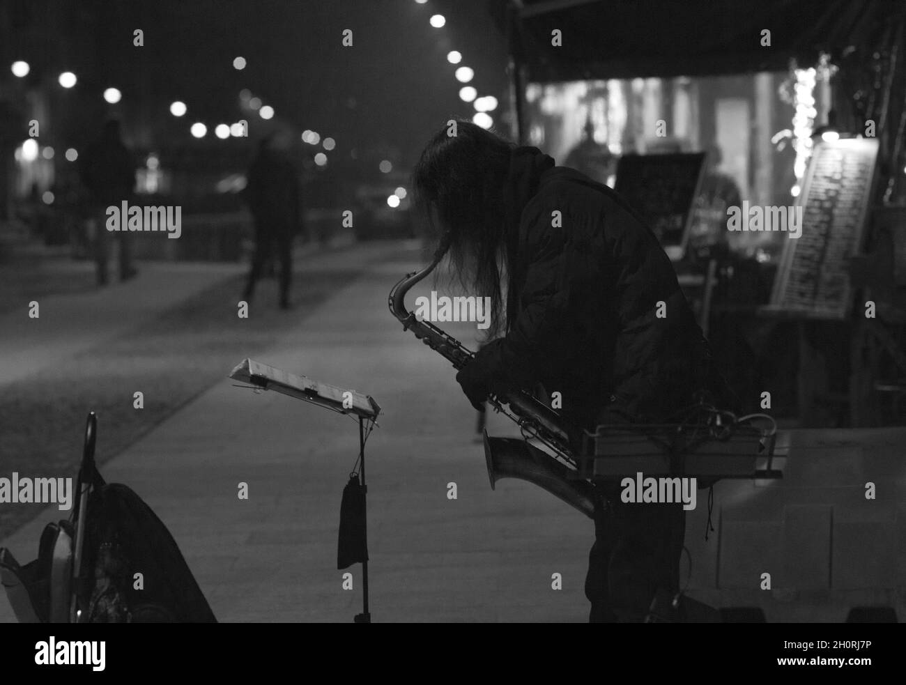 Street musician Black and White Stock Photos & Images - Alamy