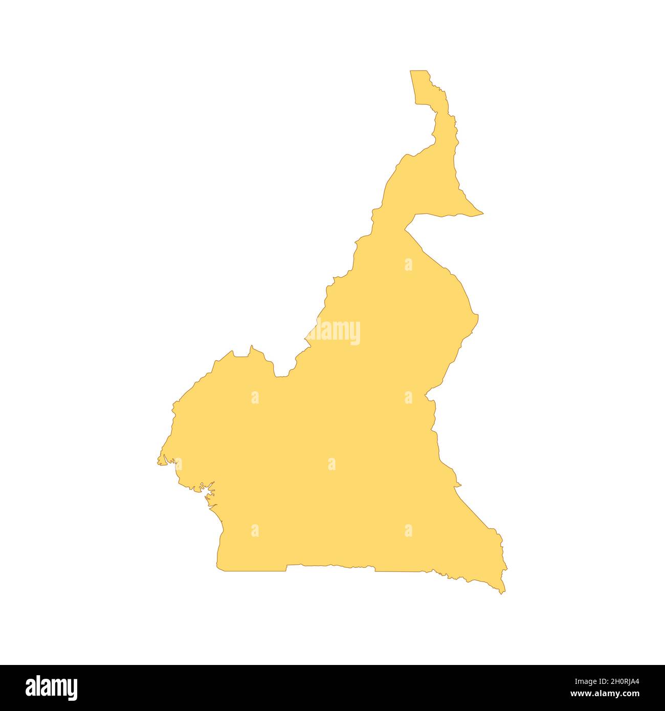 Cameroon map color line element. Border of the country. UI UX GUI ...