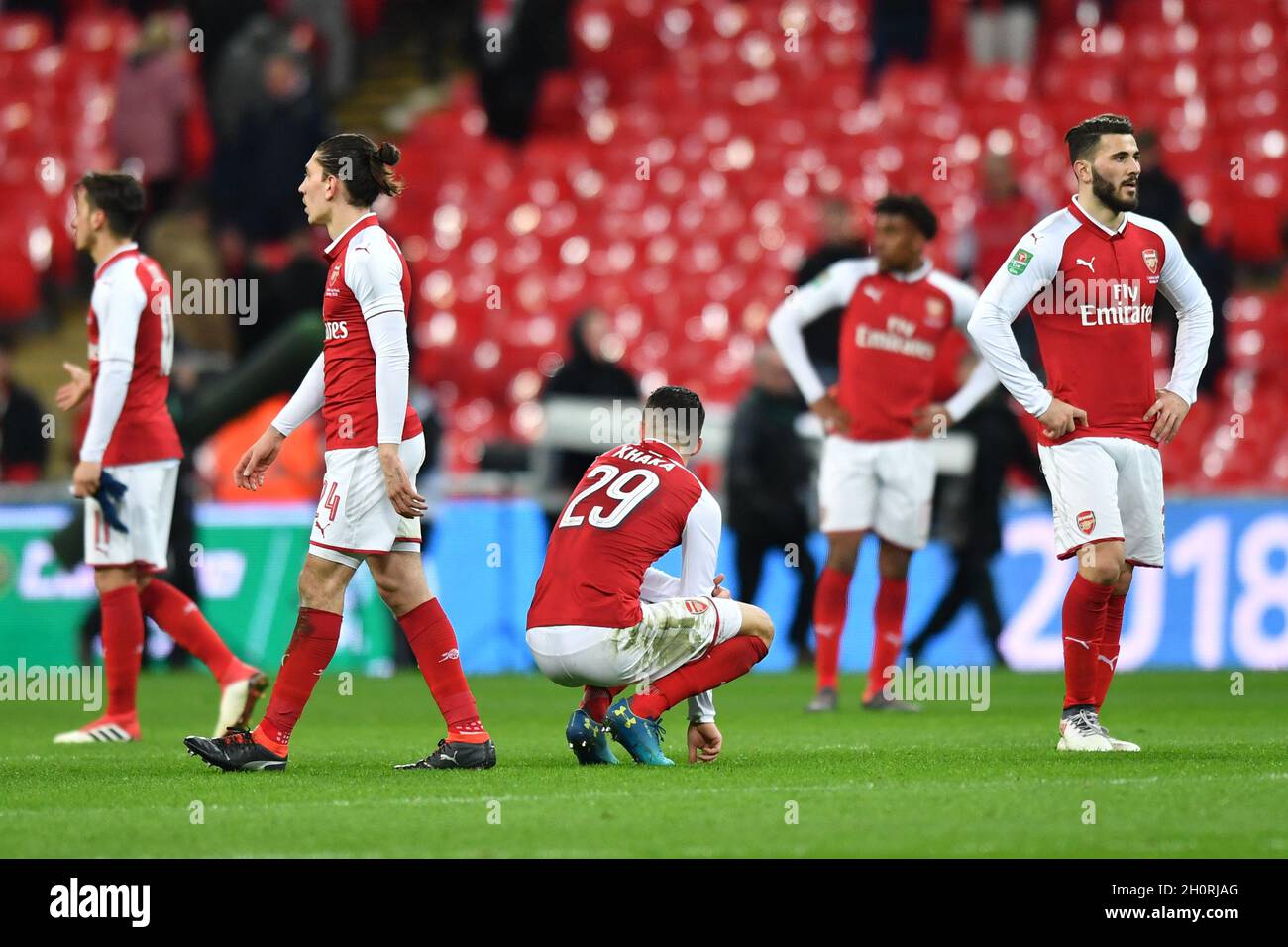 Arsenal players appear dejected Stock Photo - Alamy