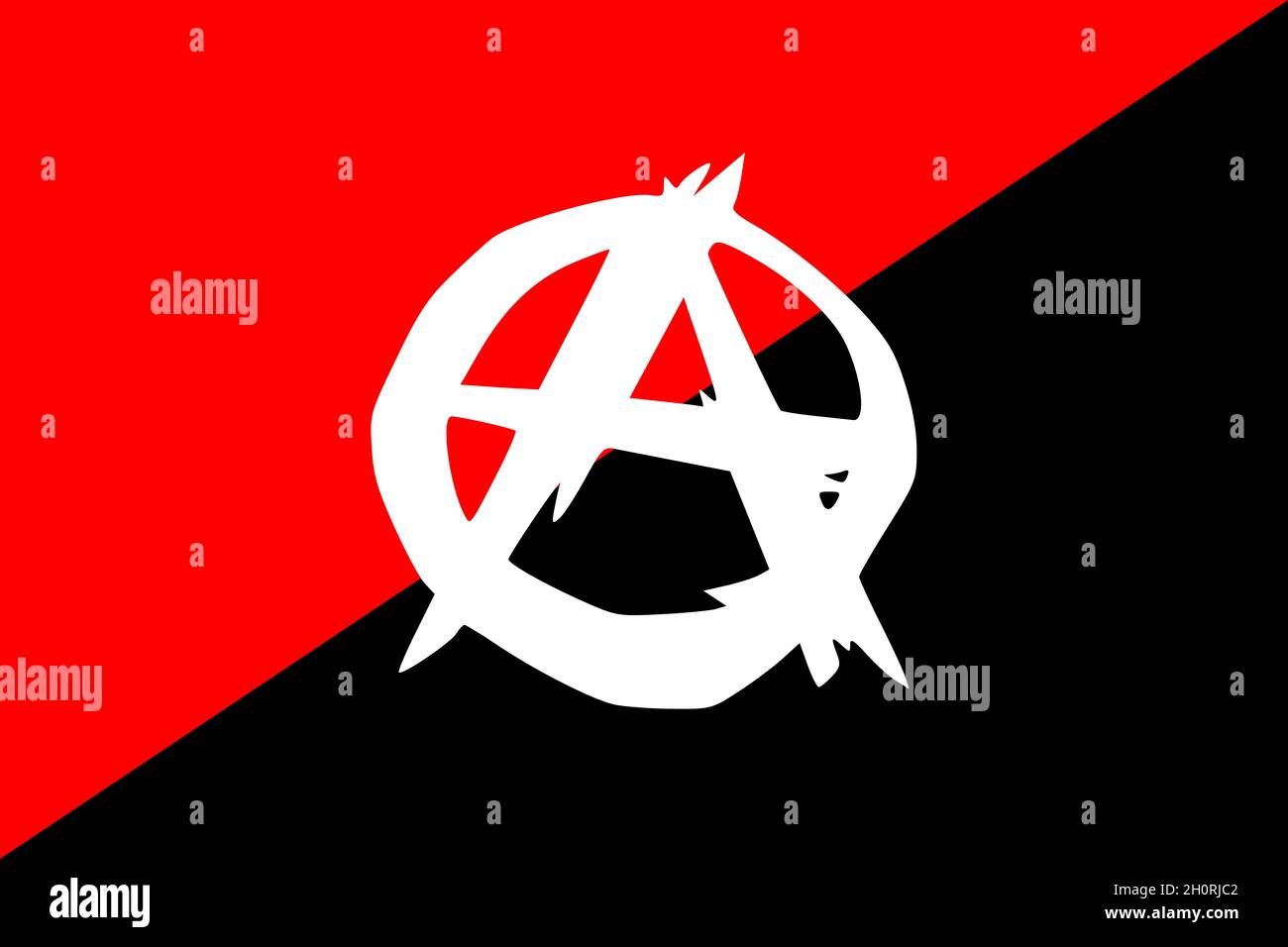 Top view of flag of Anarchist with A symbol. Anarchism symbol. no ...