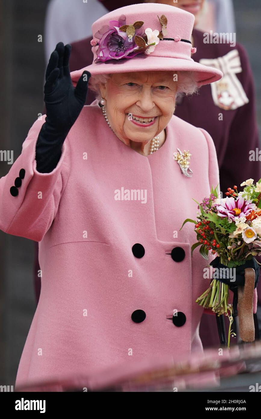 Queen Elizabeth II leaves after attending the opening ceremony of the ...