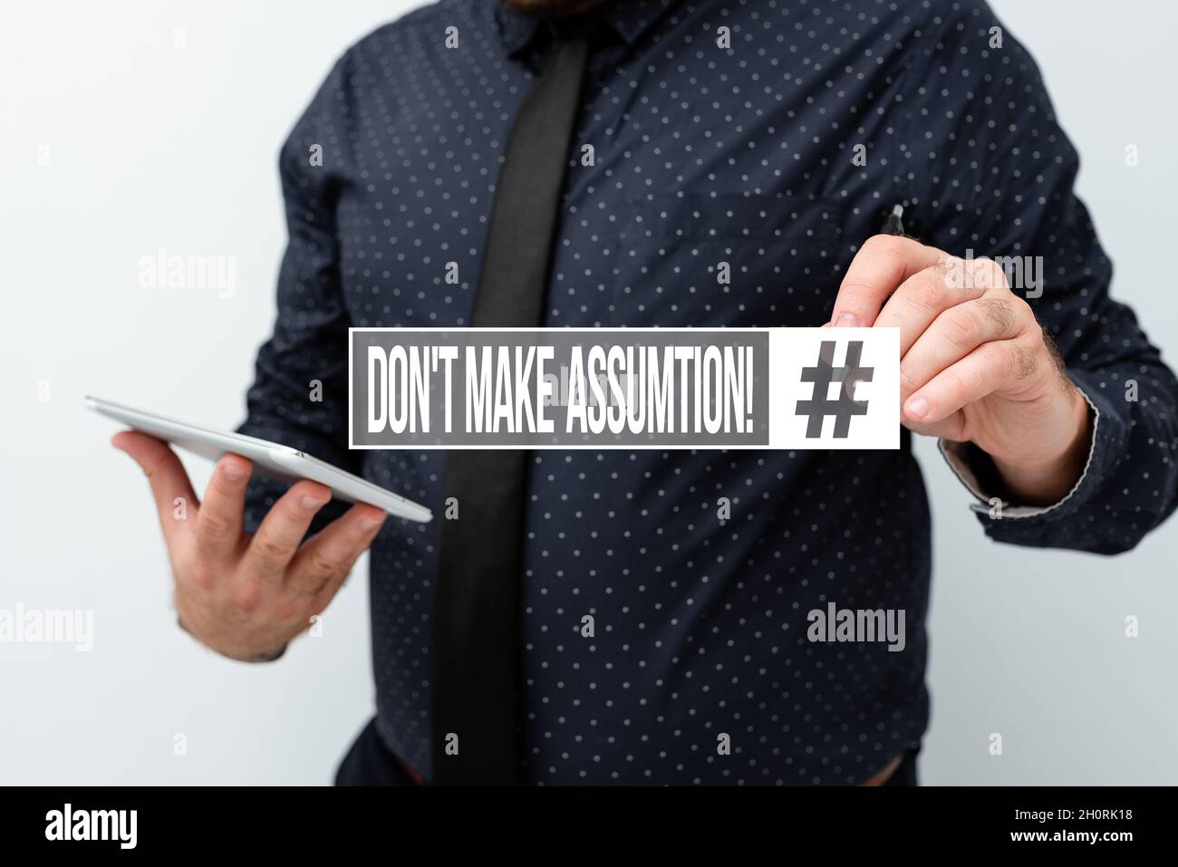 Text caption presenting Don T Make Assumption. Word for something that ...