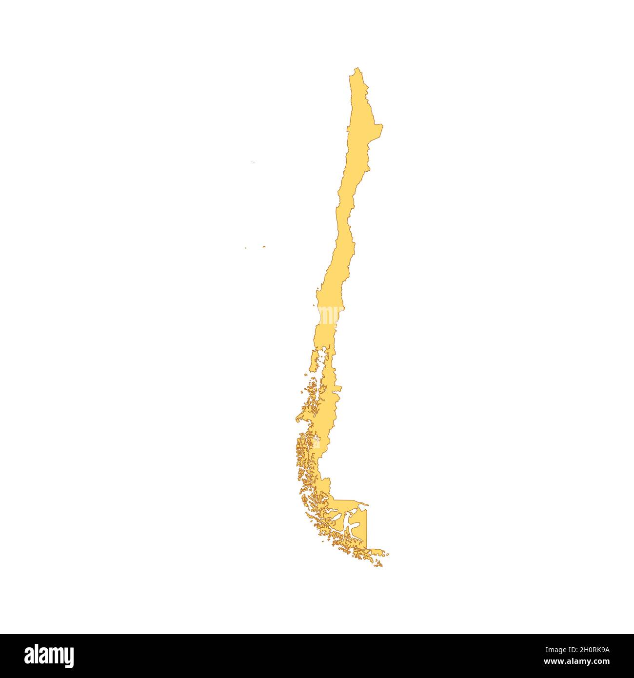 Chile map color line element. Border of the country. UI UX GUI design ...