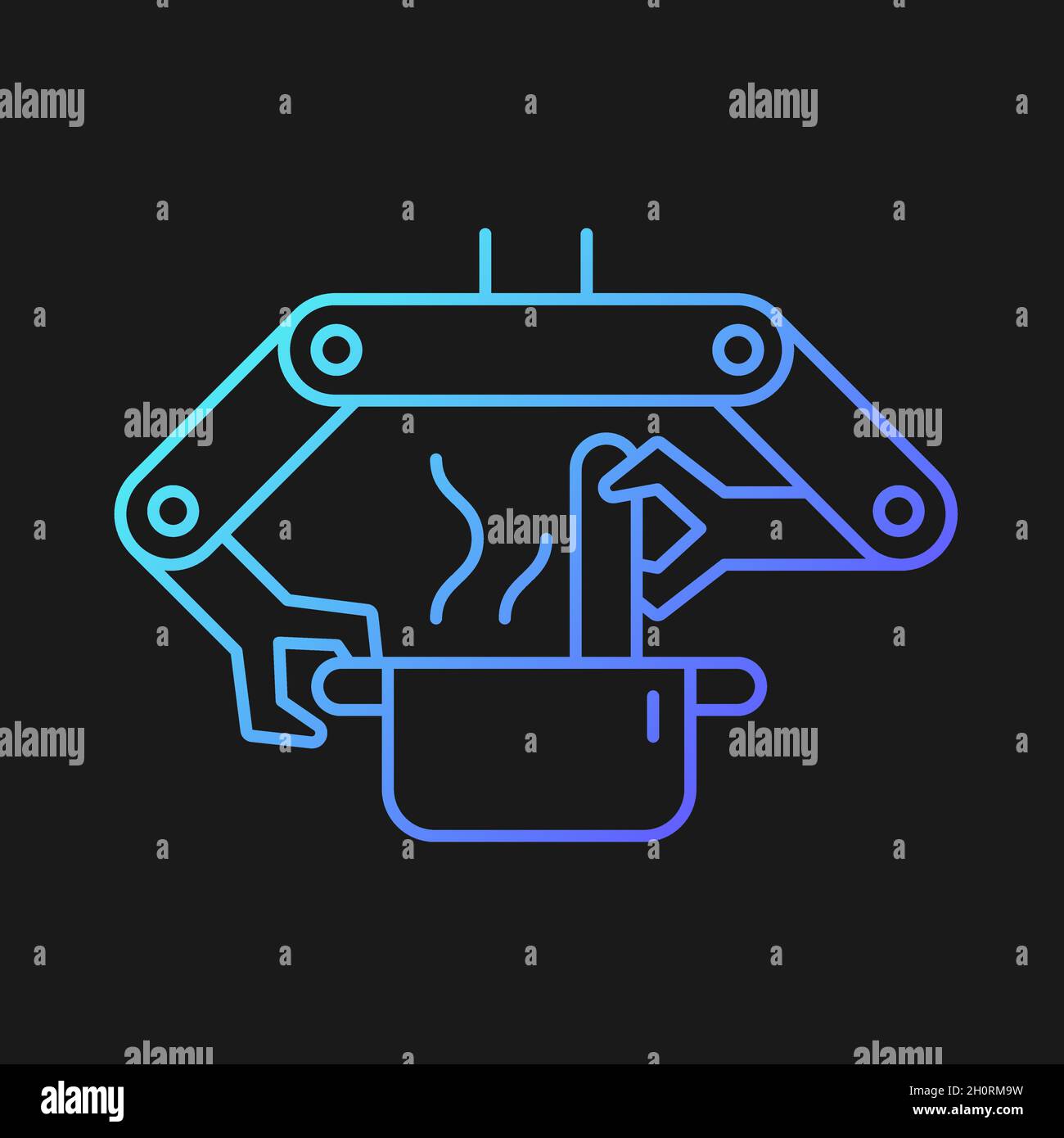 Cooking robots gradient vector icon for dark theme Stock Vector Image ...
