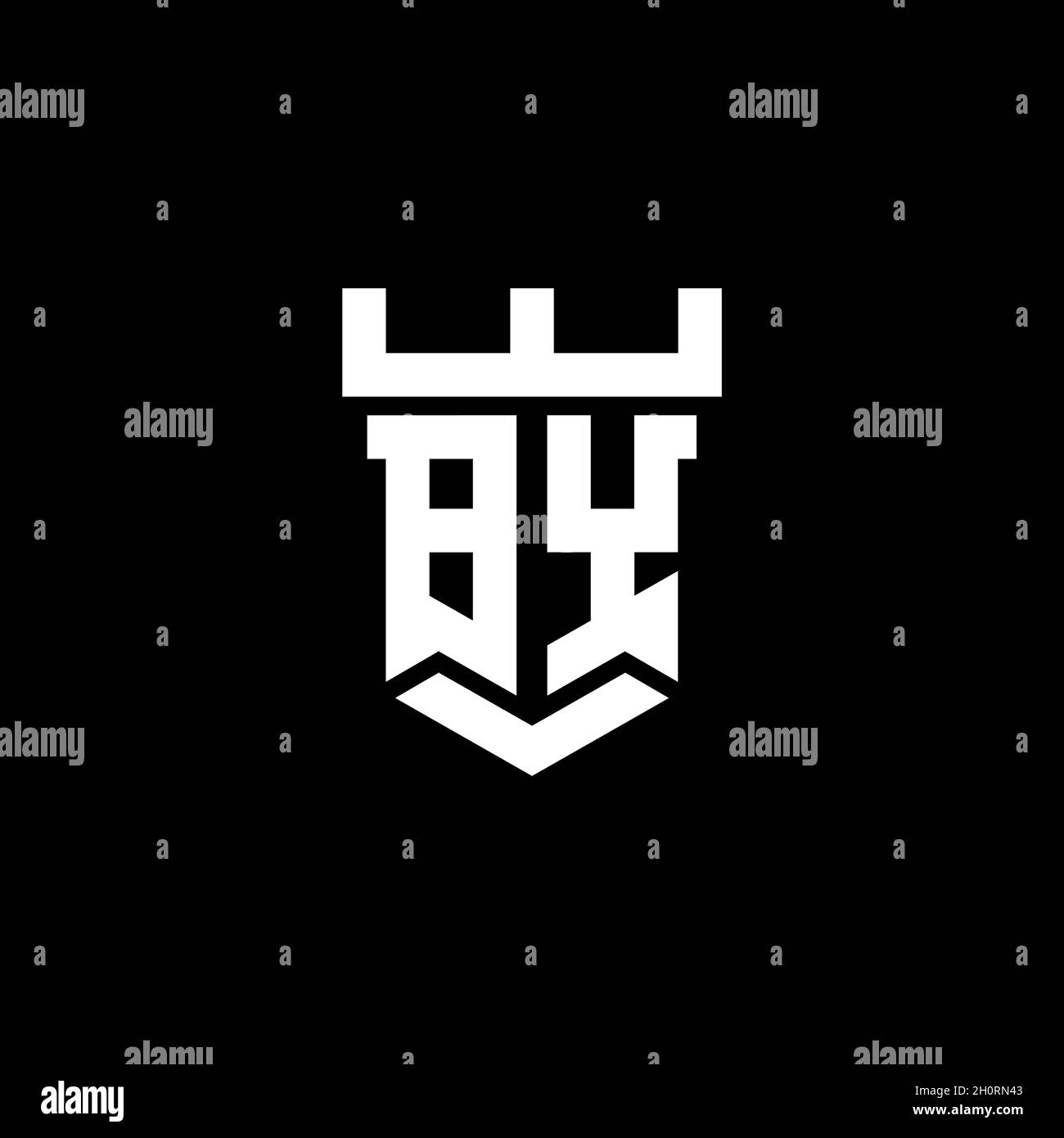 BW Monogram geometric shape style template. Monogram initial design vector on isolated ...