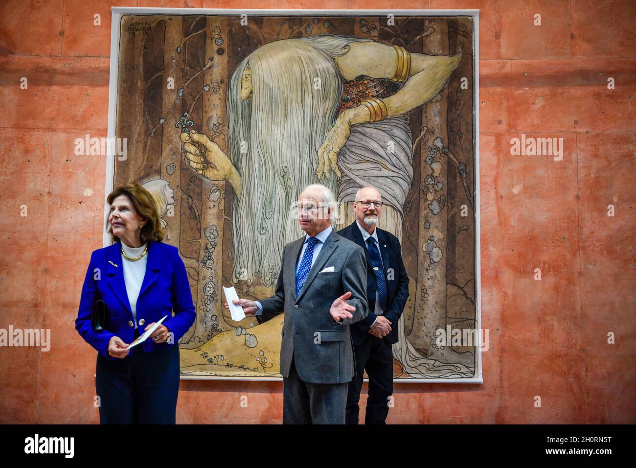 King Carl Gustaf and Queen Silvia at the Johan Bauer exhibition at ...