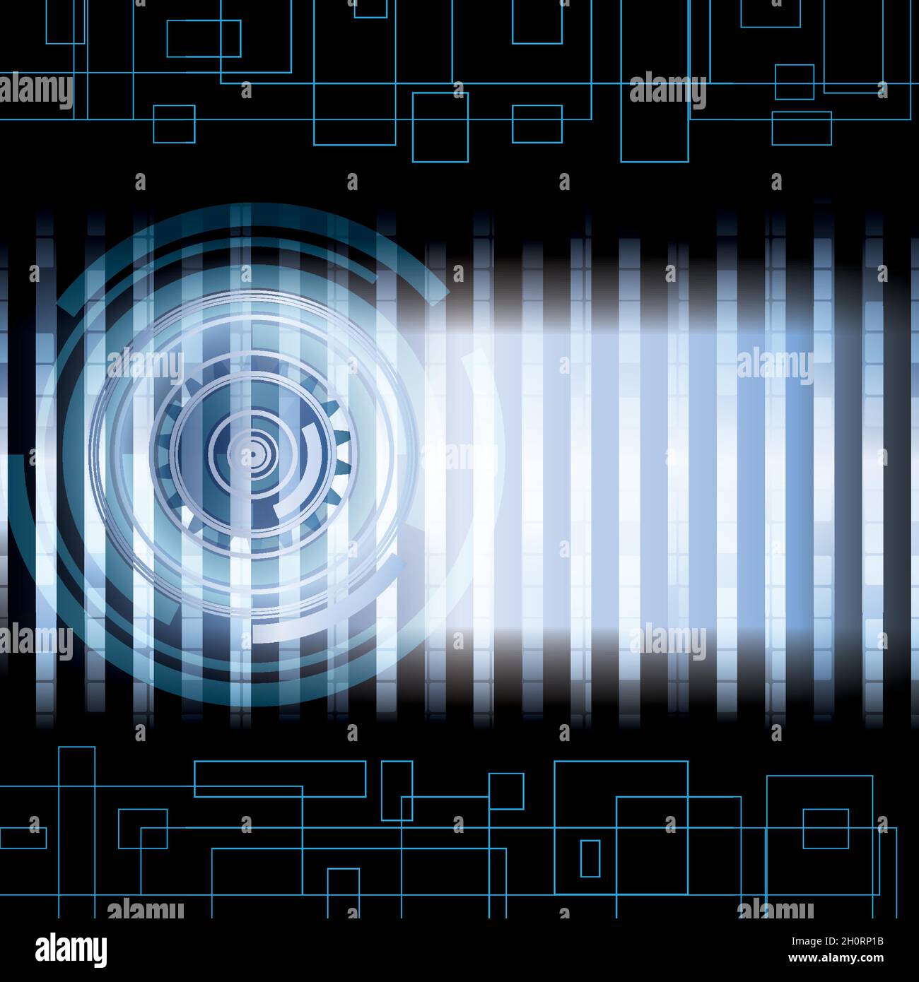 Blue abstract tech background on black background Stock Vector Image ...