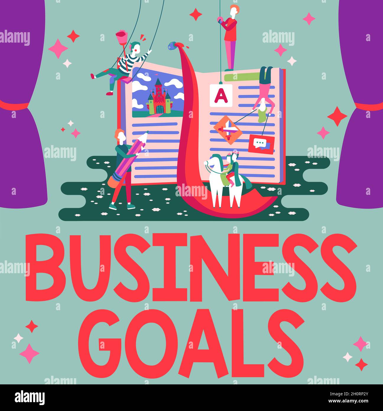 Sign displaying Business Goals. Business idea Expectation to accomplish ...