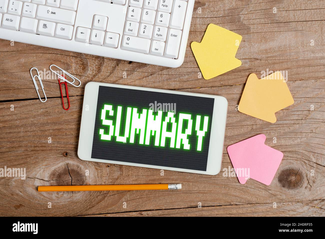 Conceptual display Summary. Business showcase brief statement or ...