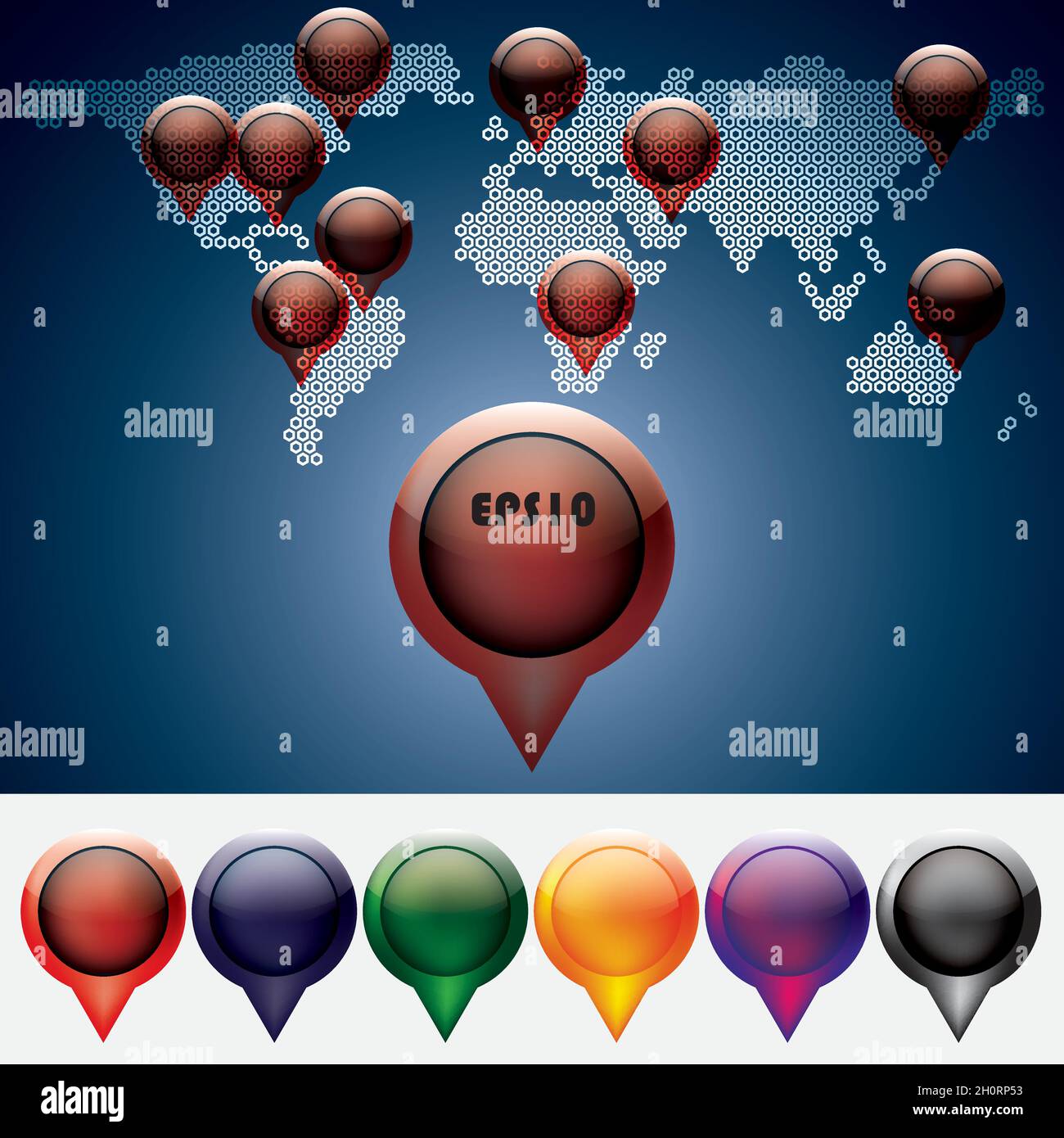 World map pins isolated Stock Vector Images - Alamy