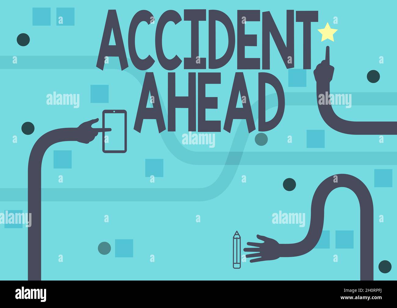 Conceptual display Accident Ahead. Word for Unfortunate event Be ...