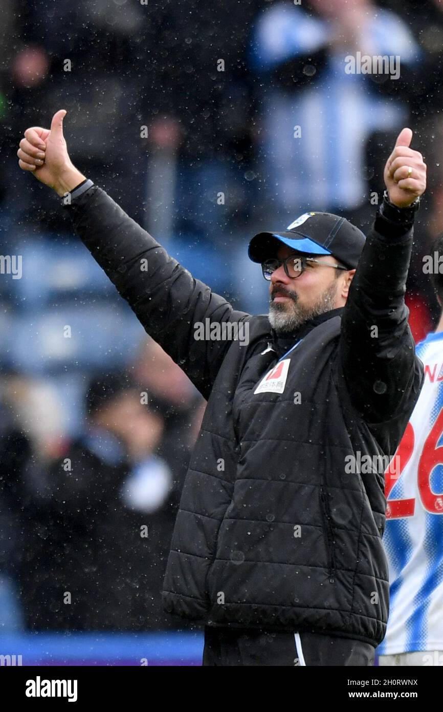 Huddersfield Town manager David Wagner celebrates after the game Stock ...