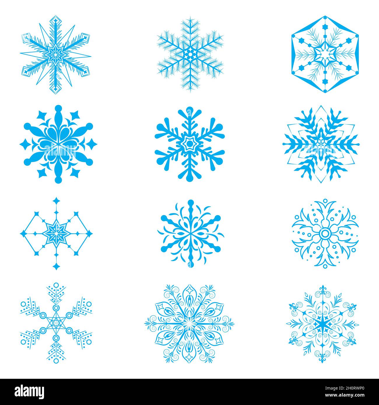 Snowflakes christmas set simple Cut Out Stock Images & Pictures - Alamy