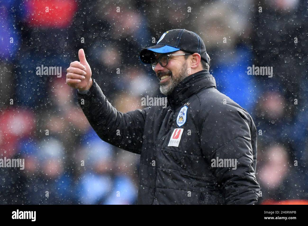 Huddersfield Town manager David Wagner celebrates after the game Stock ...