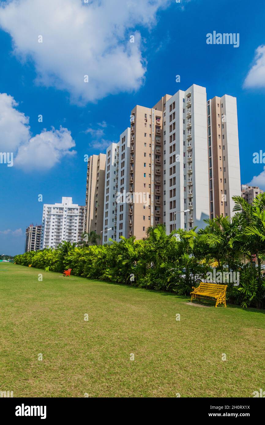 KOLKATA, INDIA - OCTOBER 31, 2016: Residential buildings of Uniworld ... KOLKATA, INDIA - OCTOBER 31, 2016: Residential buildings of Uniworld ...