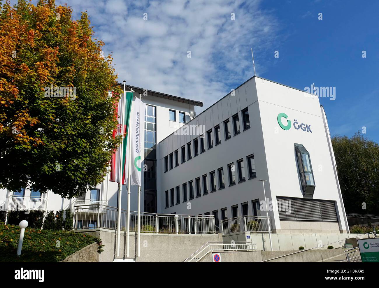 Building of the ÖGK, Austrian health insurance company in Bad ...