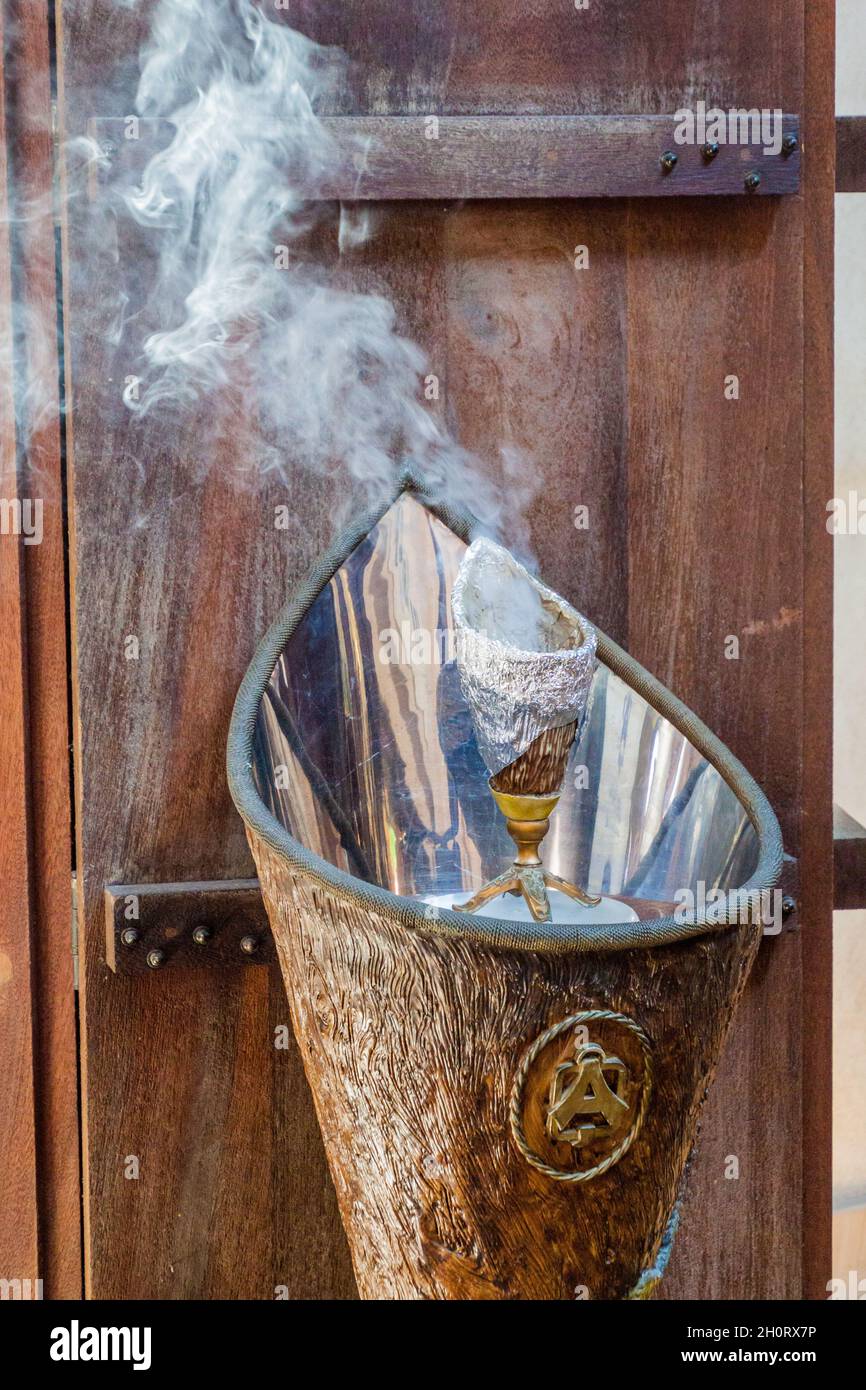 DUBAI, UAE - OCTOBER 21, 2016: Incense being burnt in Madinat Jumeirah ...