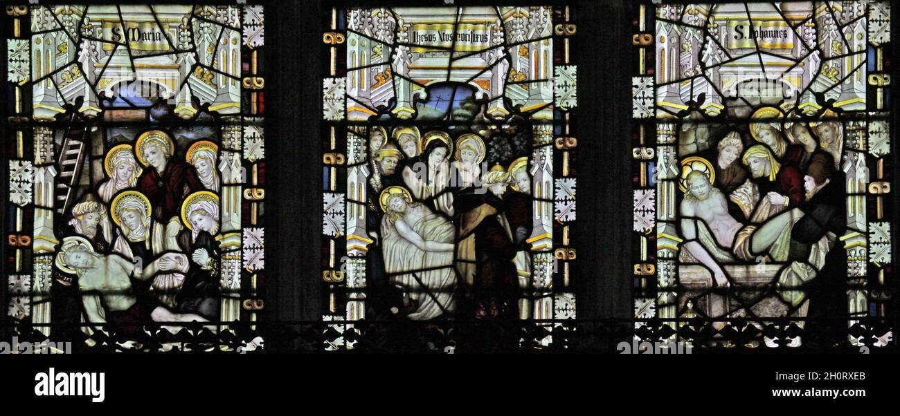 Stained glass window by the Kempe Studios depicting the Deposition ...