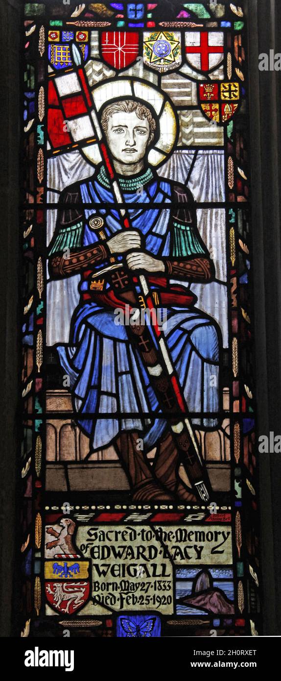 A stained glass window by Robert Anning Bell of 1906 depicting St ...