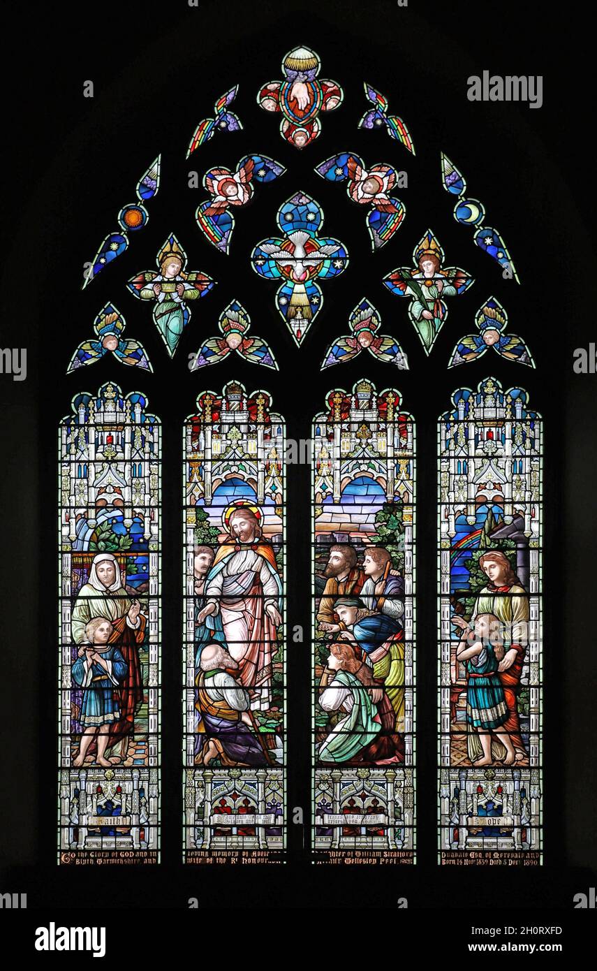 Stained glass window by S. Belham & Co. depicting Faith, Hope & Charity ...