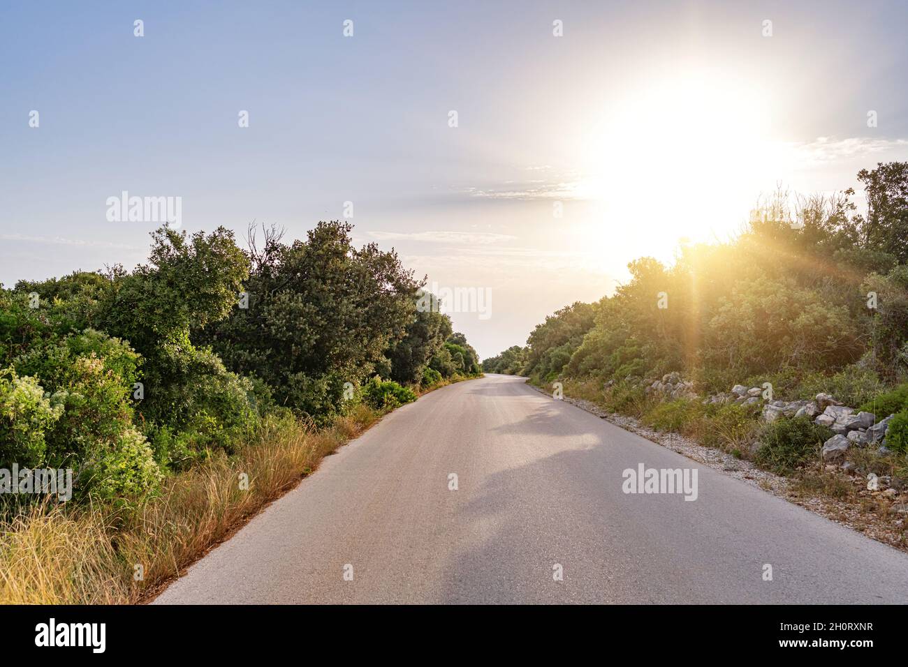 Scenic road. Road is surrounded by a magnificent natural landscape ...