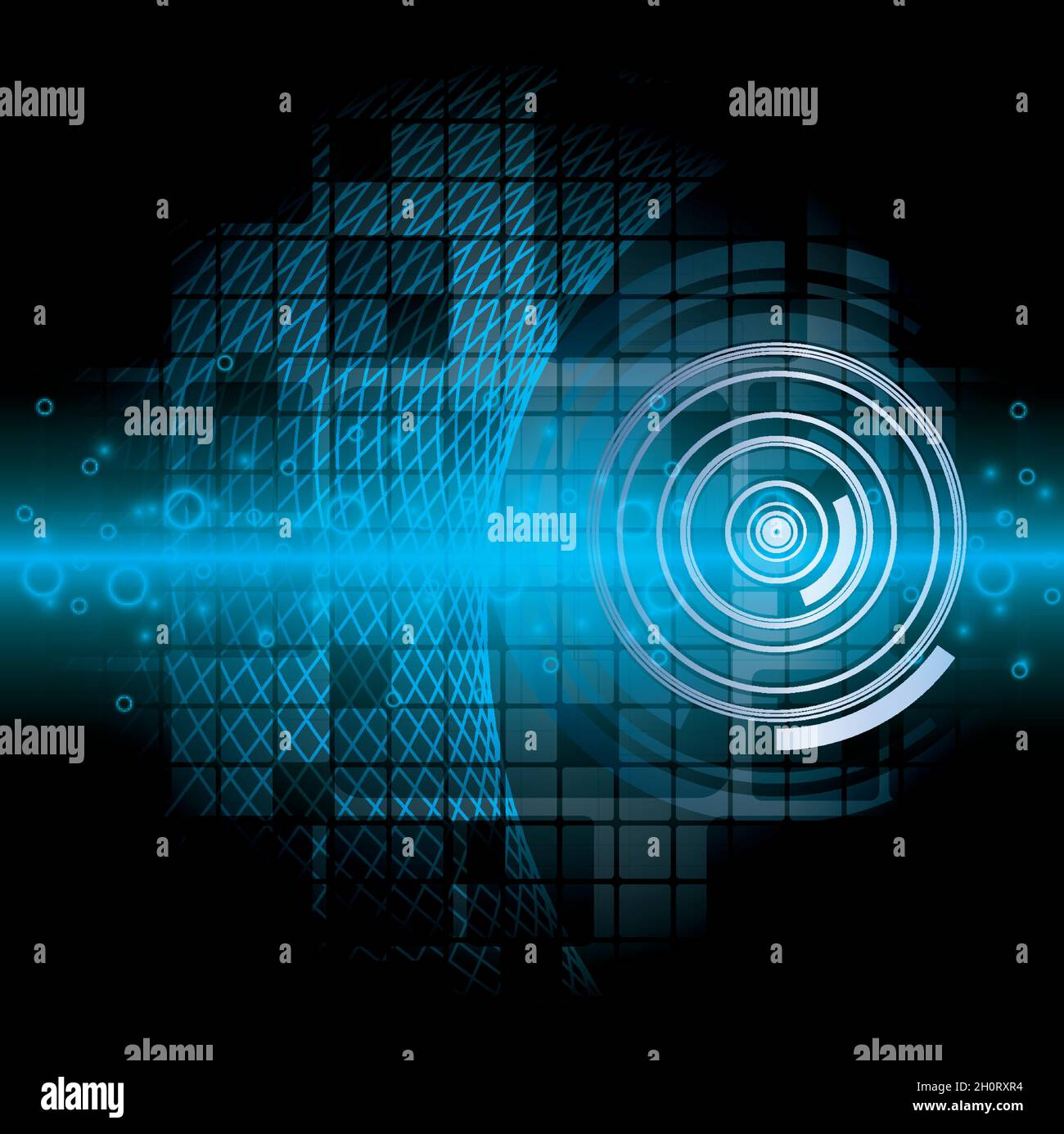Blue abstract tech background on black background Stock Vector Image ...