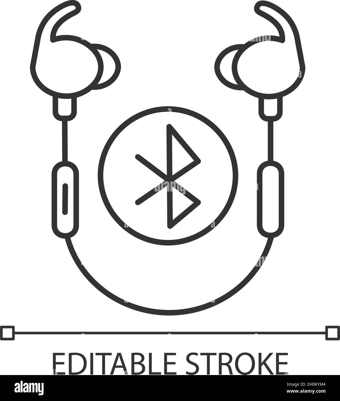 Wireless workout headphones linear icon Stock Vector Image & Art - Alamy