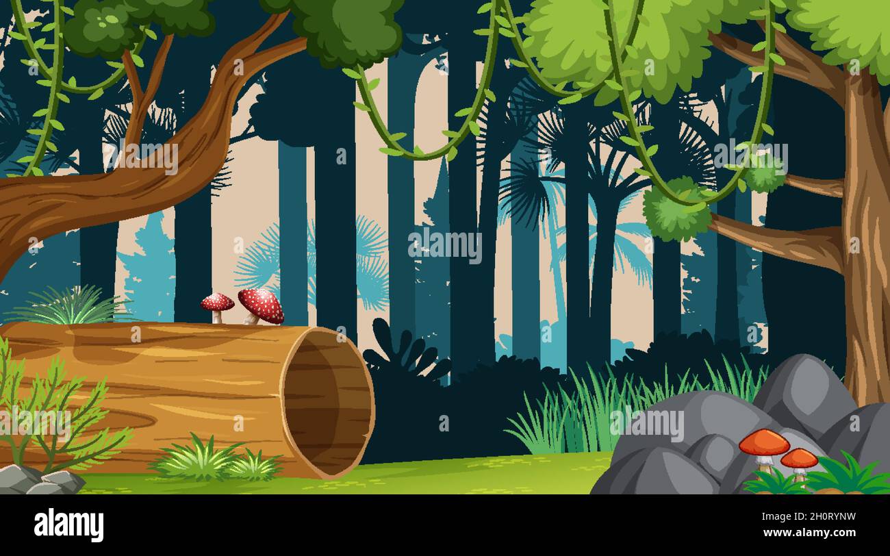 Nature forest landscape background illustration Stock Vector Image ...