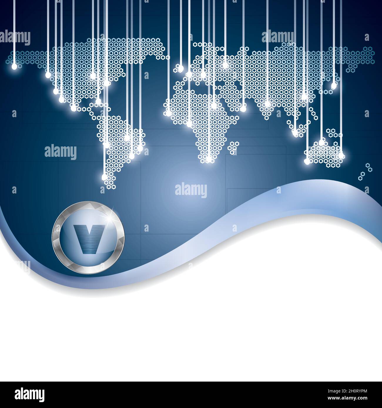 Abstract blue business background with earth map Stock Vector Image ...