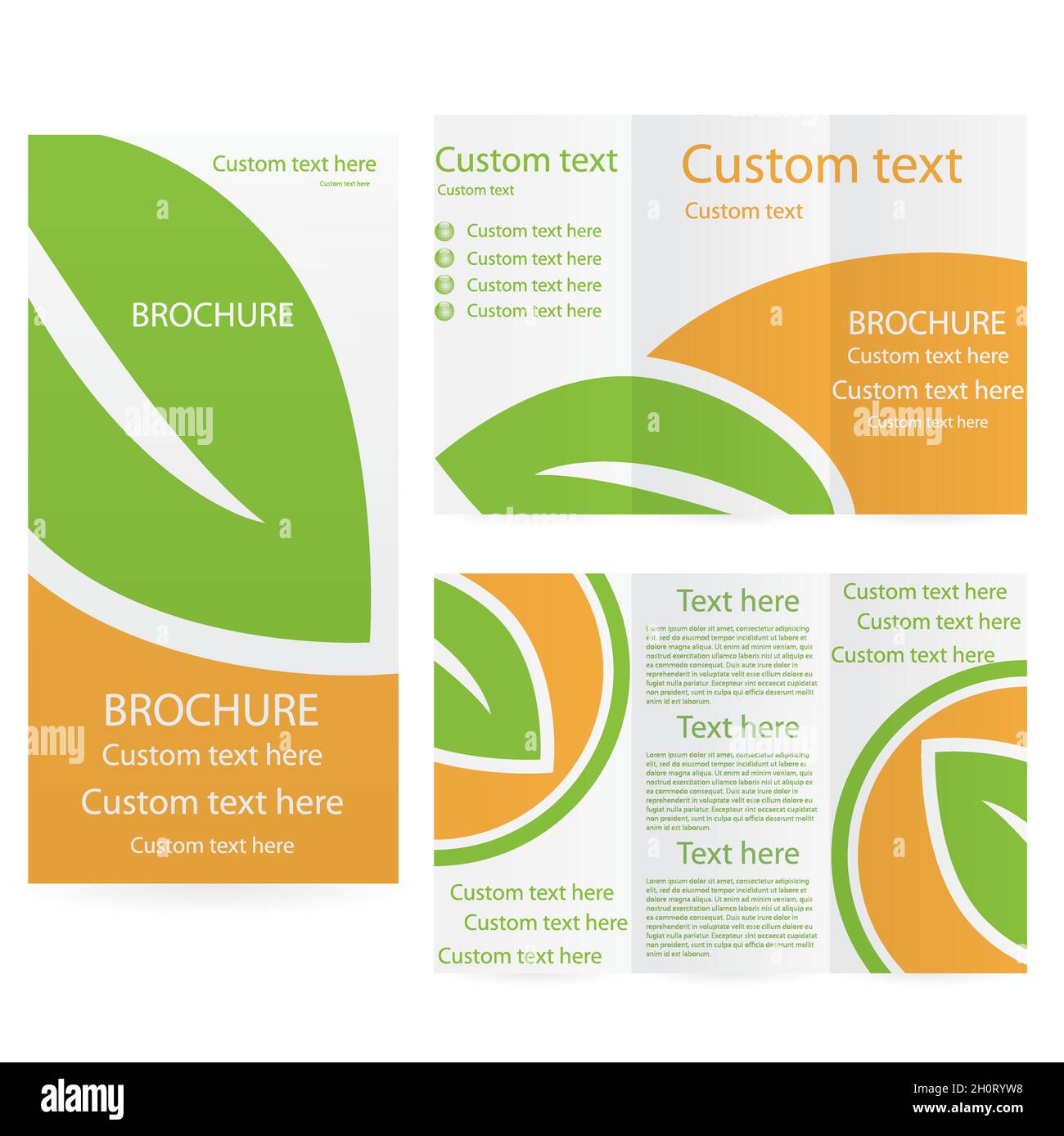 Vector Brochure Layout Design Template green orange environmental Stock ...