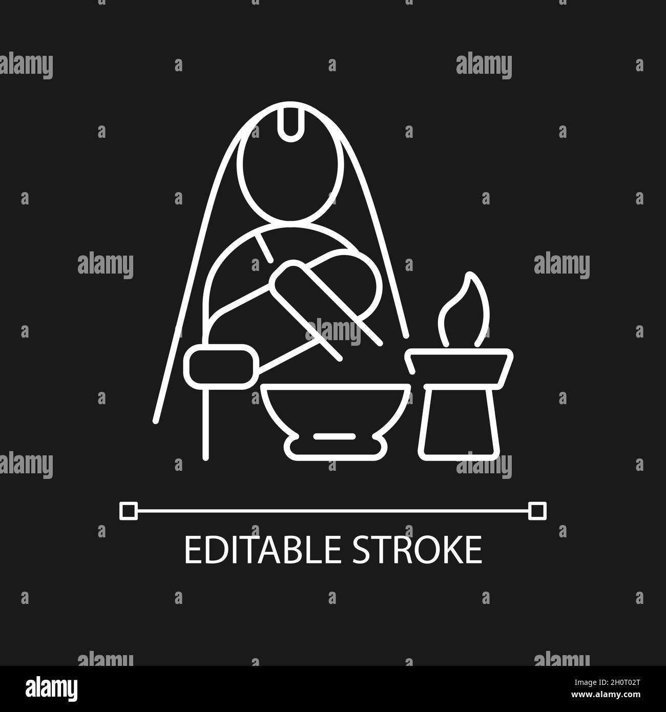 Nwaran white linear icon for dark theme Stock Vector Image & Art - Alamy