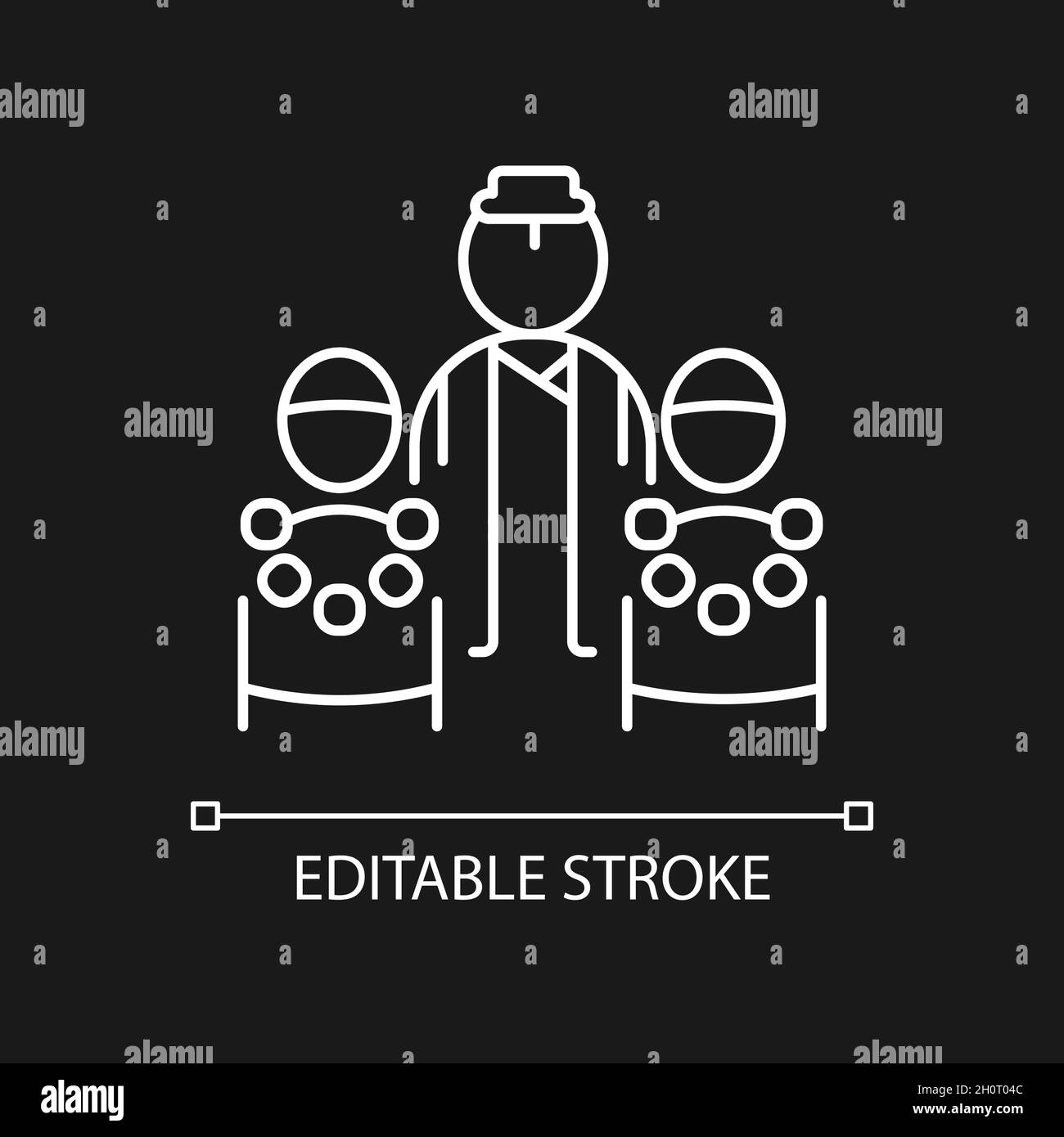 Bratabandha ceremony white linear icon for dark theme Stock Vector ...