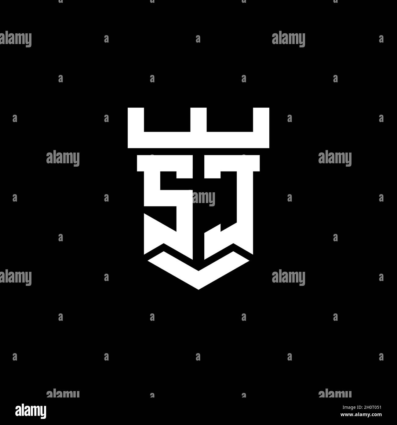 SC logo initial monogram with castle shape style design template ...