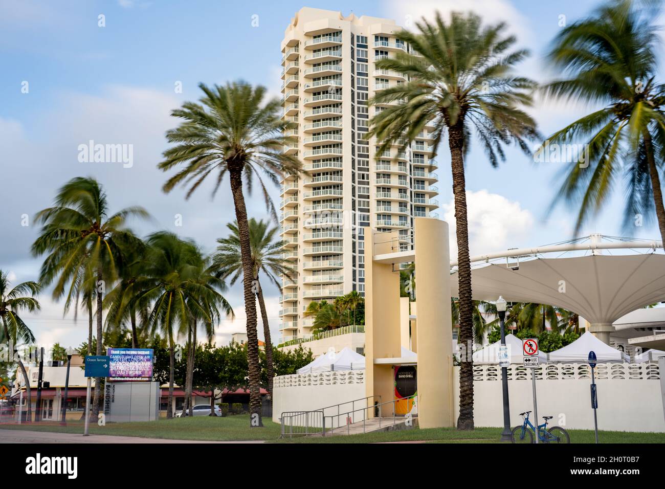 Miami Beach, FL, USA - October 13, 2021: North Beach Band Shell. Long ...