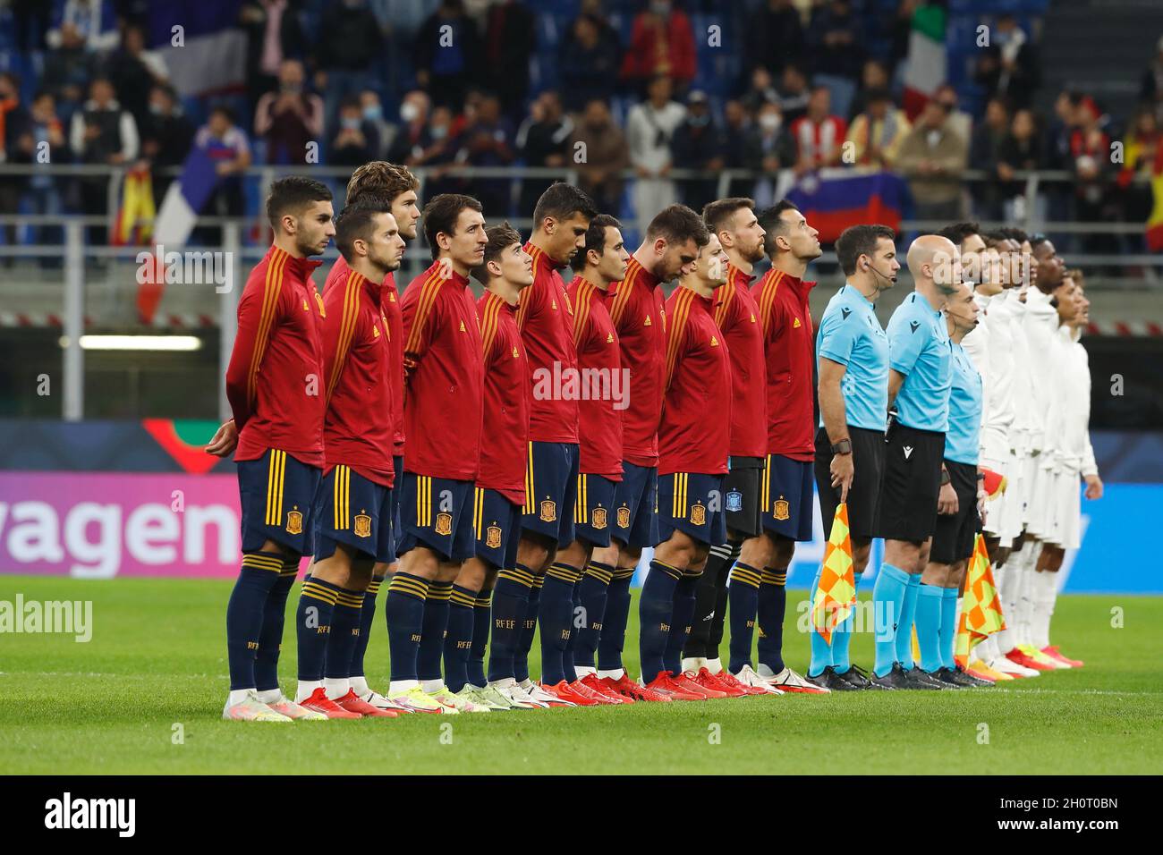 Milan, Italy. 10th Oct, 2021. Spain team group line-up (ESP) Football ...