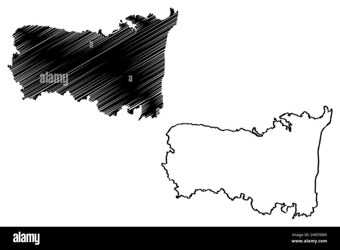 Kurnool district (Andhra Pradesh State, Republic of India) map vector ...