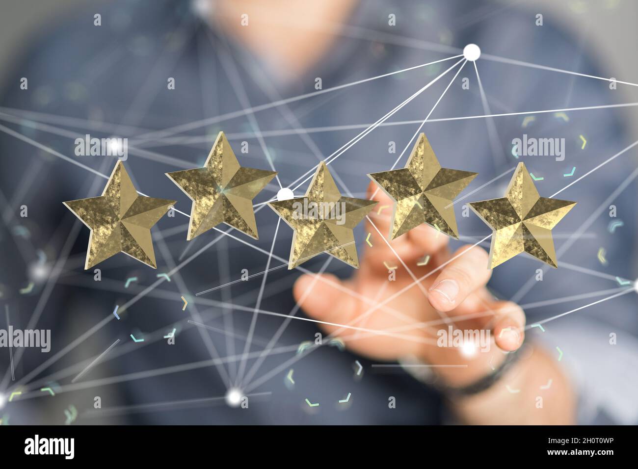 3d rendering of a review icon and rating stars showing feedback Stock ...