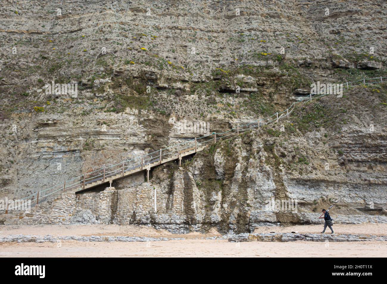 Sintra, Portugal - 24 June, 2020: A fisherman with rod on shoulder ...