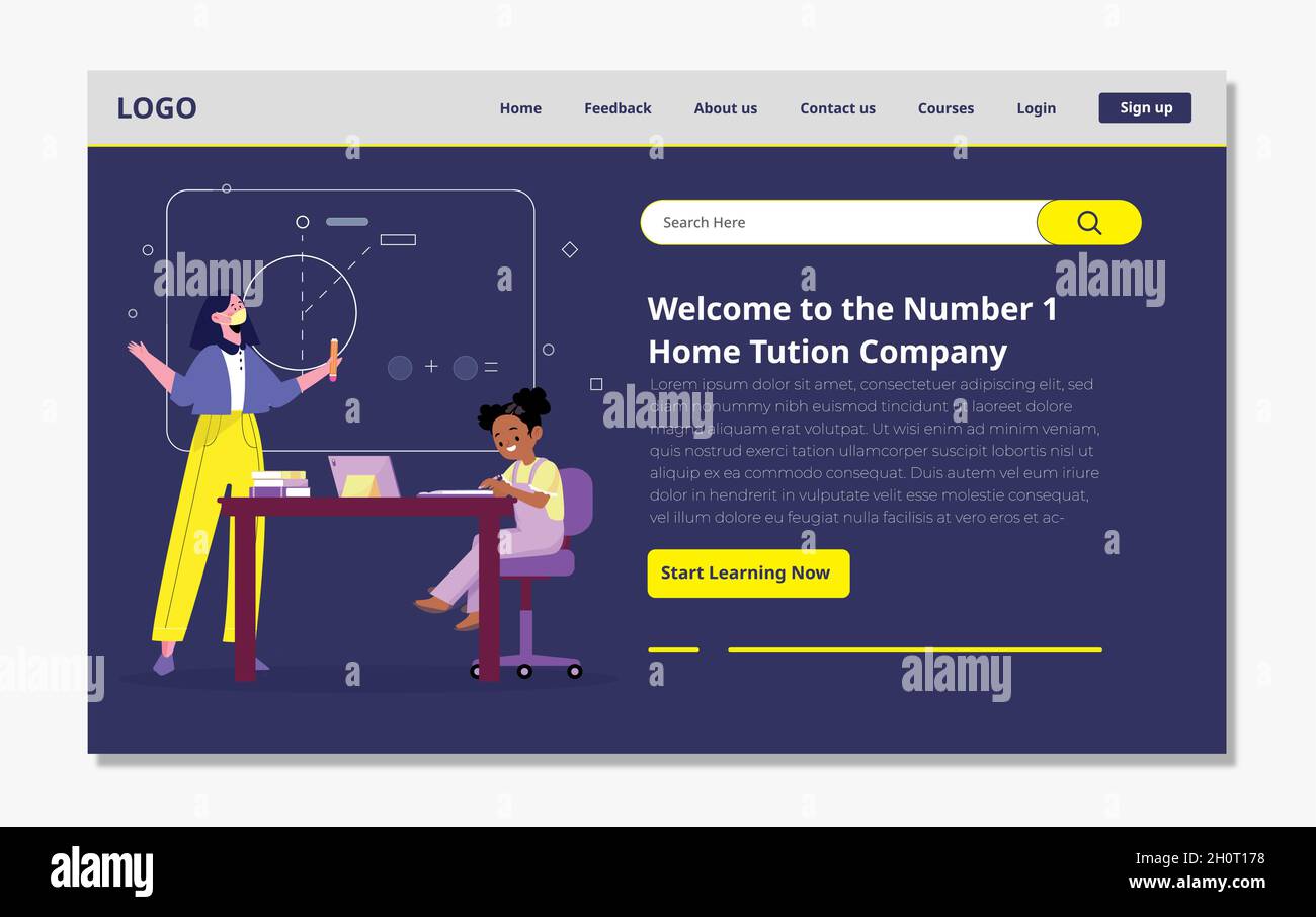 Online tutor landing page Cut Out Stock Images & Pictures - Alamy